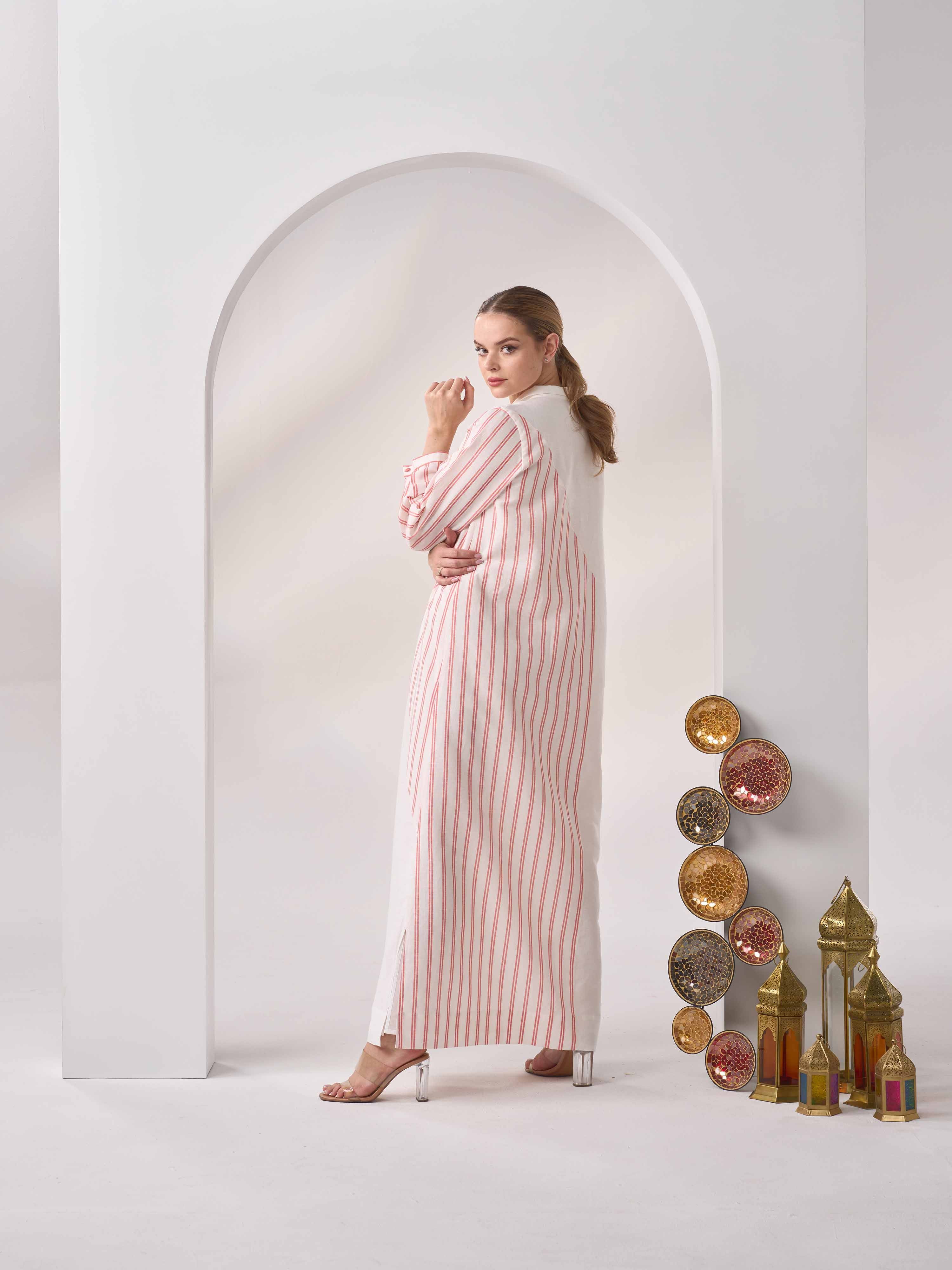 Buy collared-linen-kaftan-ln-06 from Nesma Studio